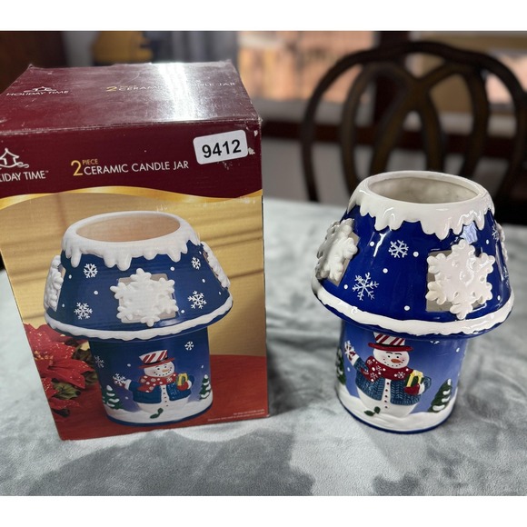 Holiday Time | Accents | Holiday Time 2 Piece Ceramic Candle Jar ...